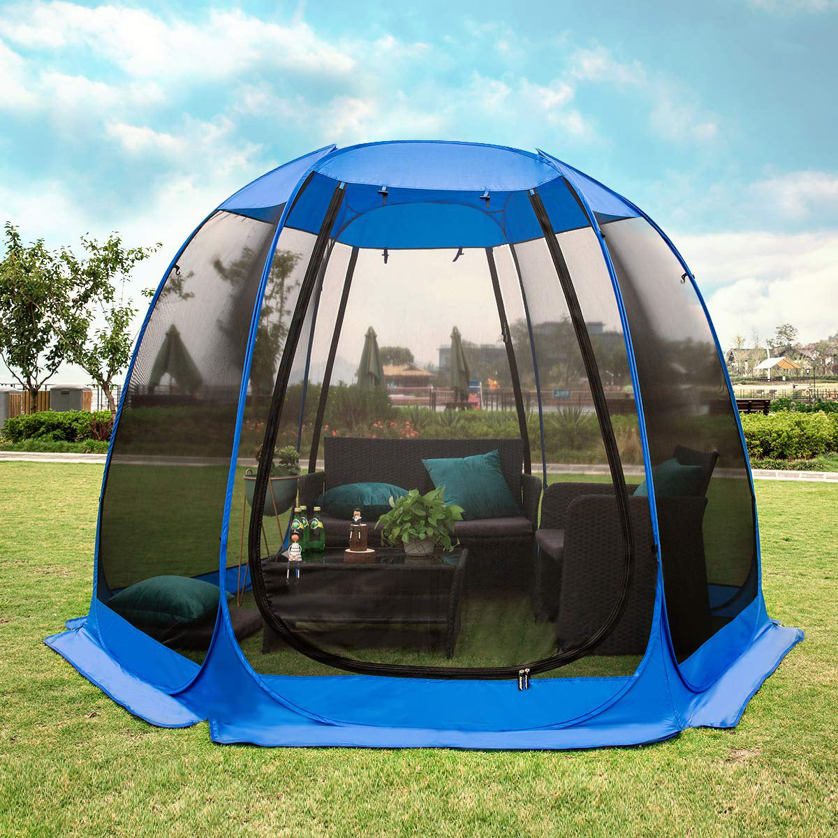 Pop-Up Screen House Room Camping Tent Outdoor Canopy Pop Up Sun Shade