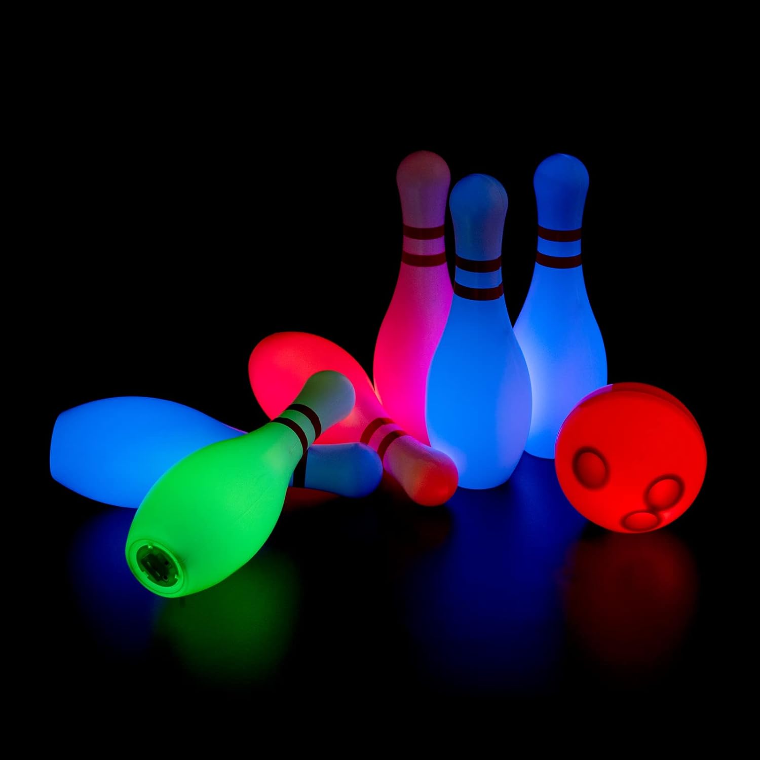 Kids Light-Up Bowling Set with 10 Glowing Pins & 2 Balls – Indoor & Ou