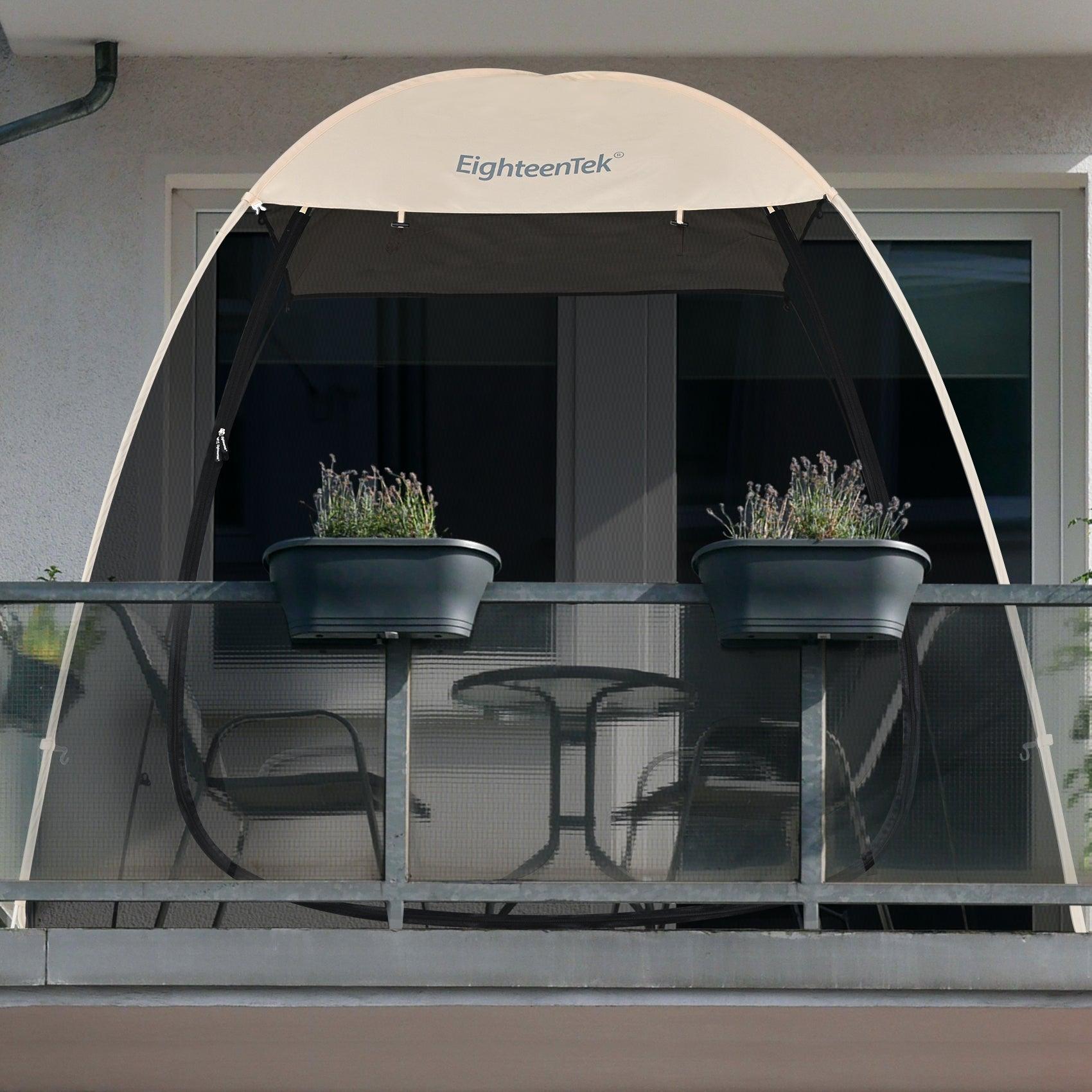 EighteenTek 7'x4' Pop Up Bug Free Screen House Tent For Balcony