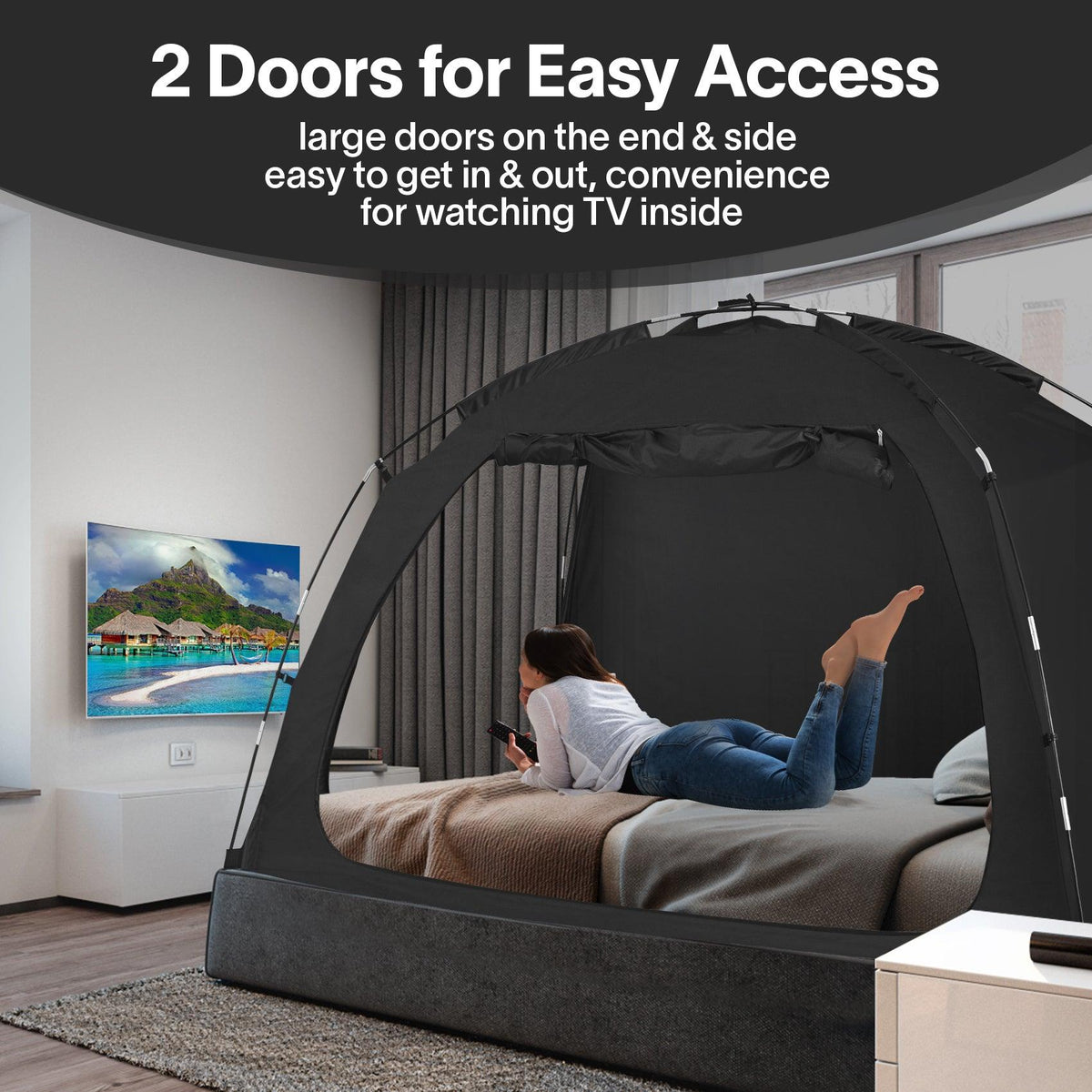 EighteenTek Portable Privacy Bed Tent, Great Solution To Enhance Sleep