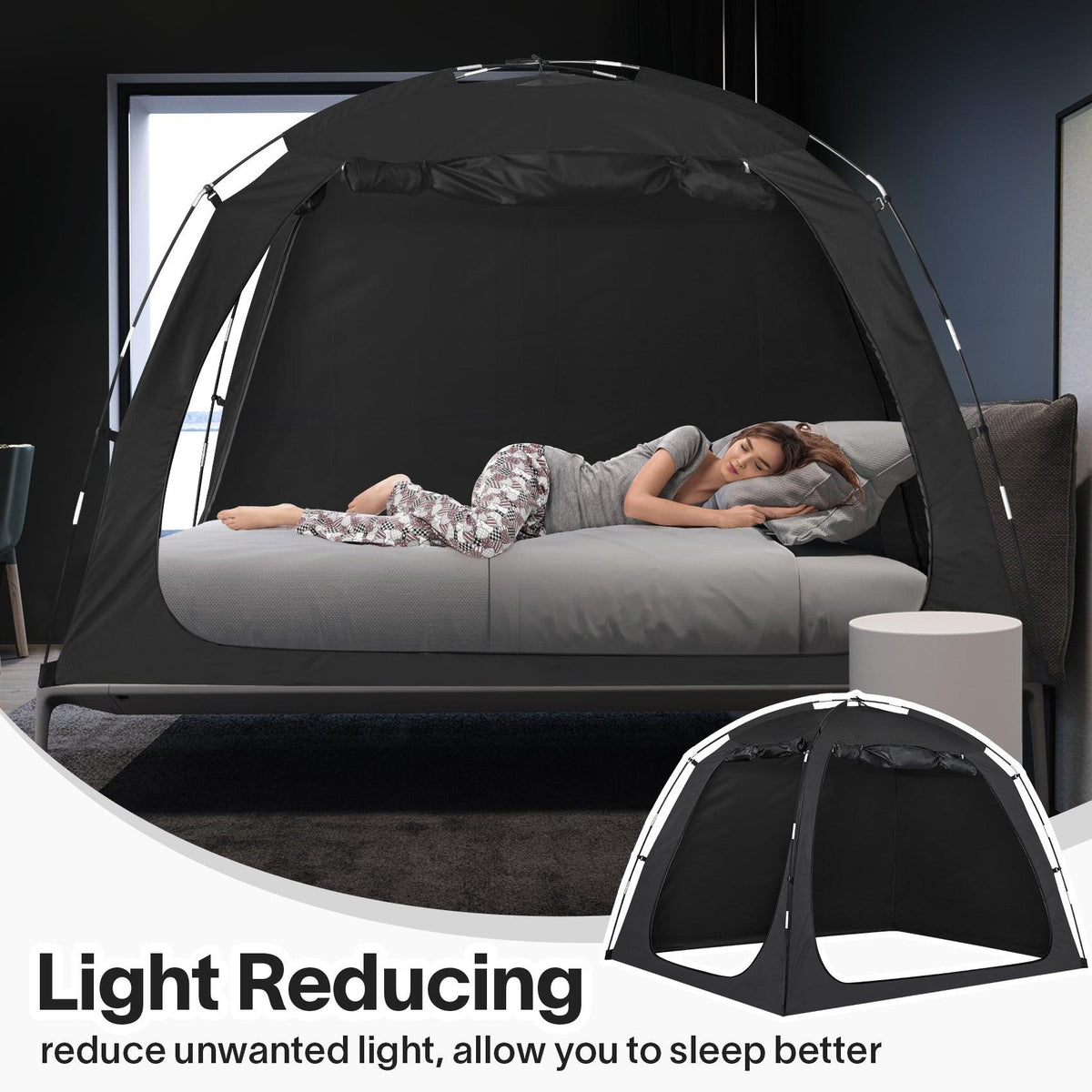 EighteenTek Portable Privacy Bed Tent, Great Solution To Enhance Sleep