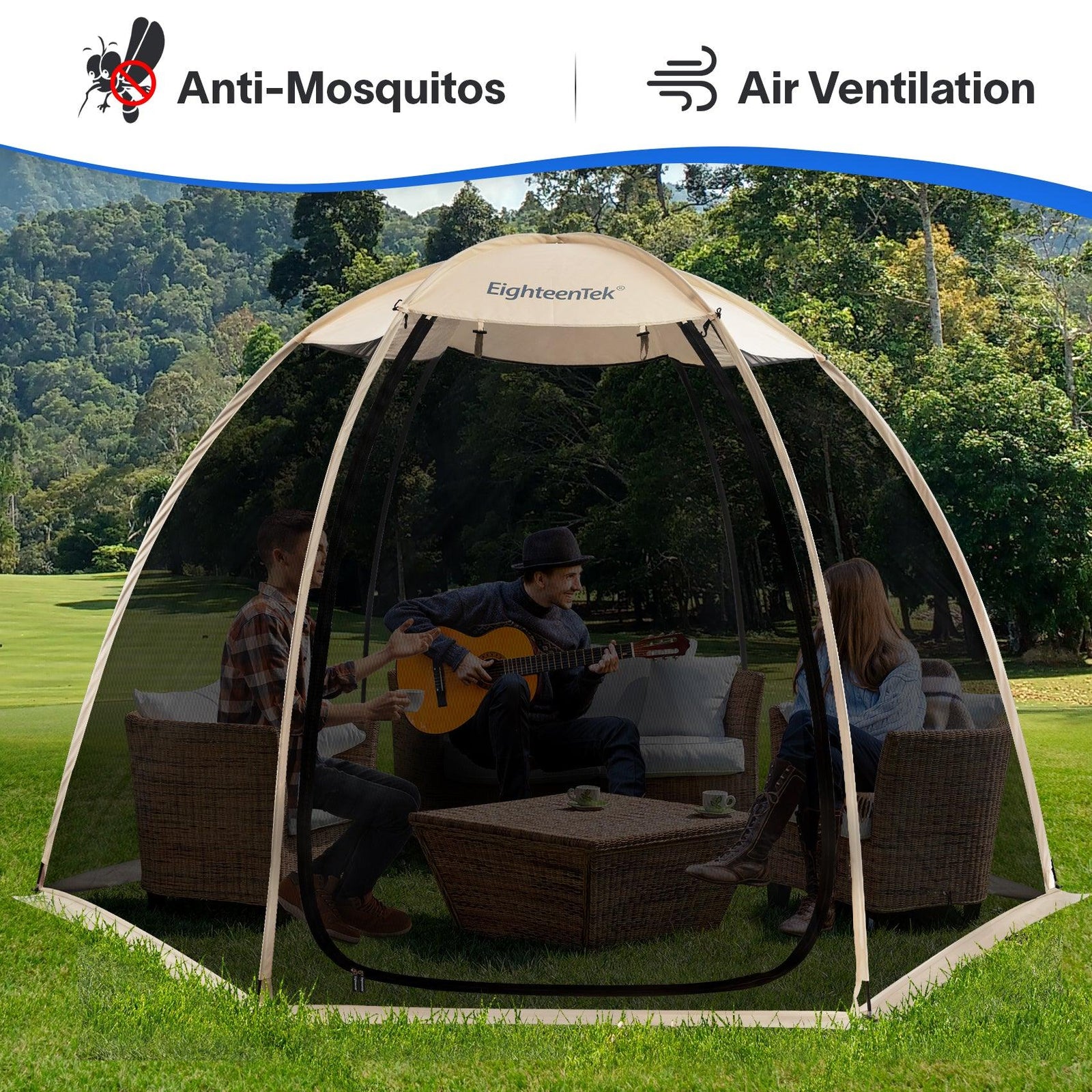 Buy 10'x10' Portable Bug-free Screened Gazebo For Better Backyard Life